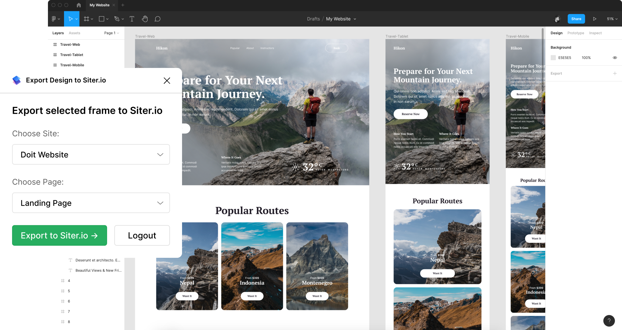 Free Figma to HTML Websites - Siter.io